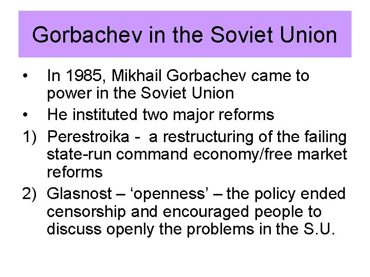 Cold War Thaw Nikita Khrushchev came to power