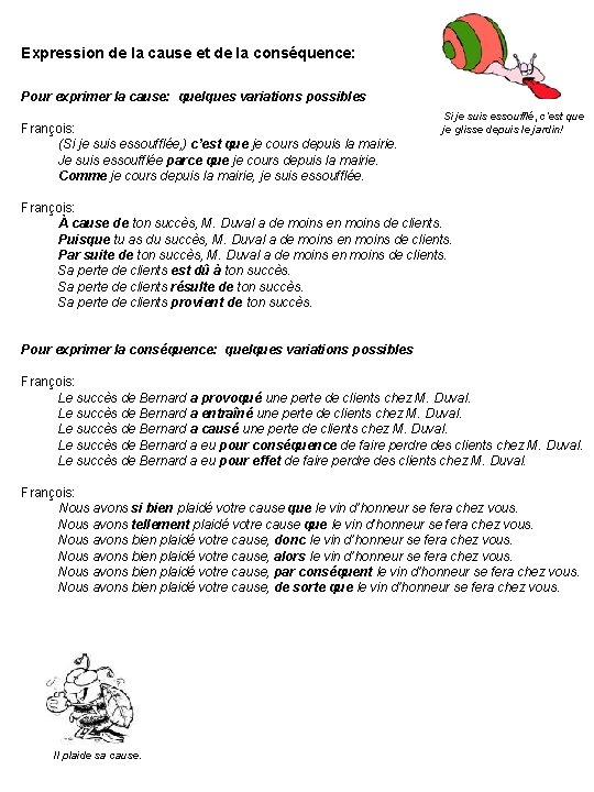 Expression de la cause et de la consquence