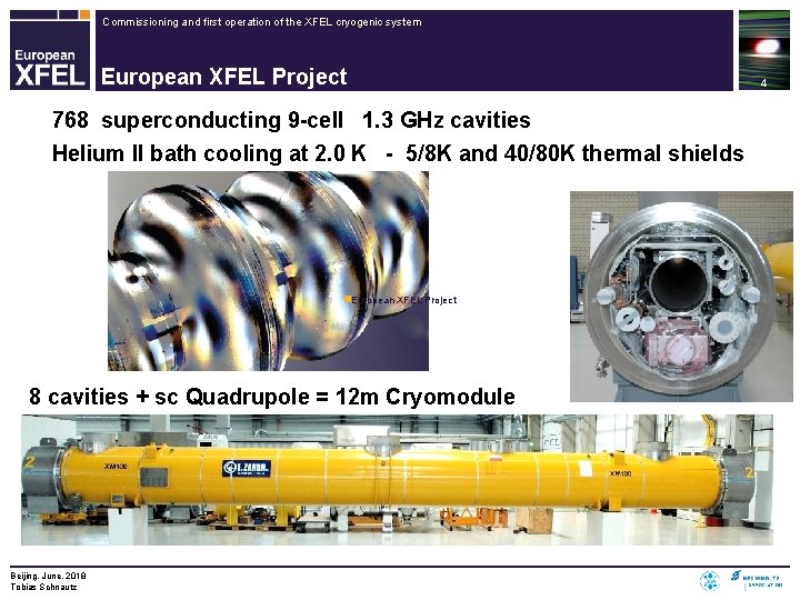 Commissioning and first operation of the XFEL cryogenic
