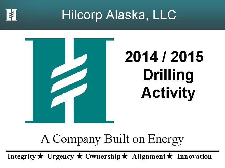 Hilcorp Alaska LLC 2014 2015 Drilling Activity A