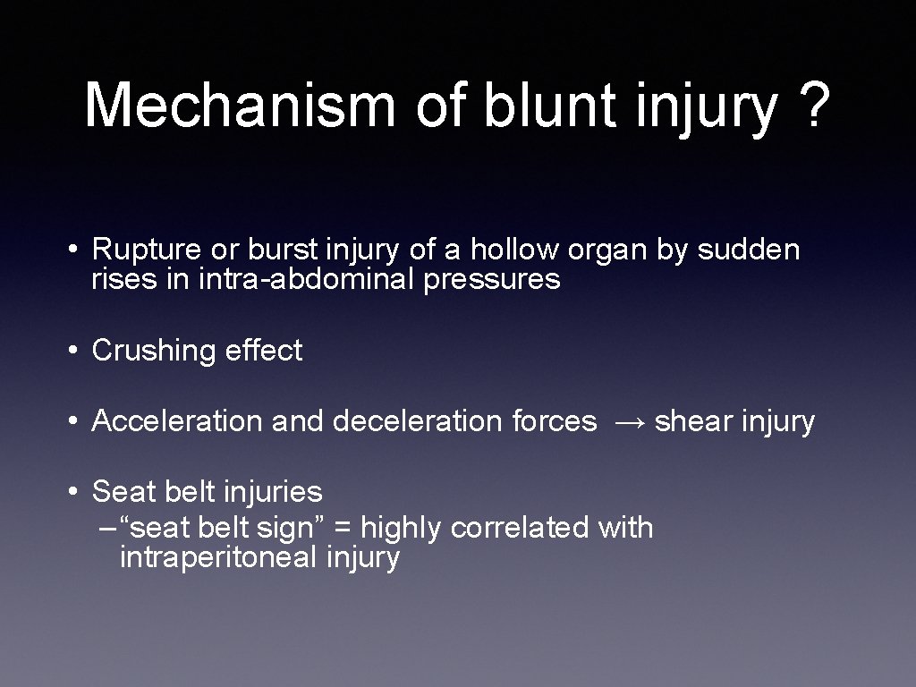 Abdominal Injury Mohammed Aref Malabarey MD FRCPC DABEM
