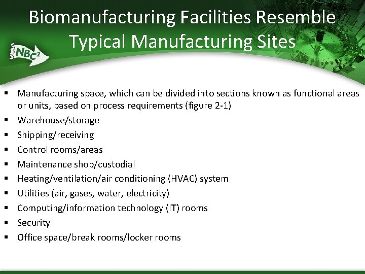 Chapter 2 Facilities Objectives Describe the regulatory framework
