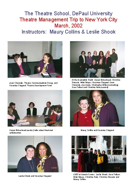 The Theatre School De Paul University Theatre Management