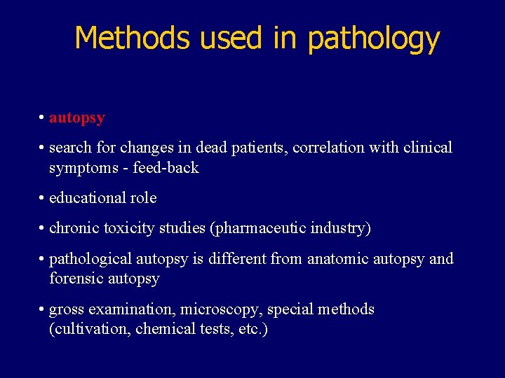 Introduction Pathology a branch of medicine studying diseases