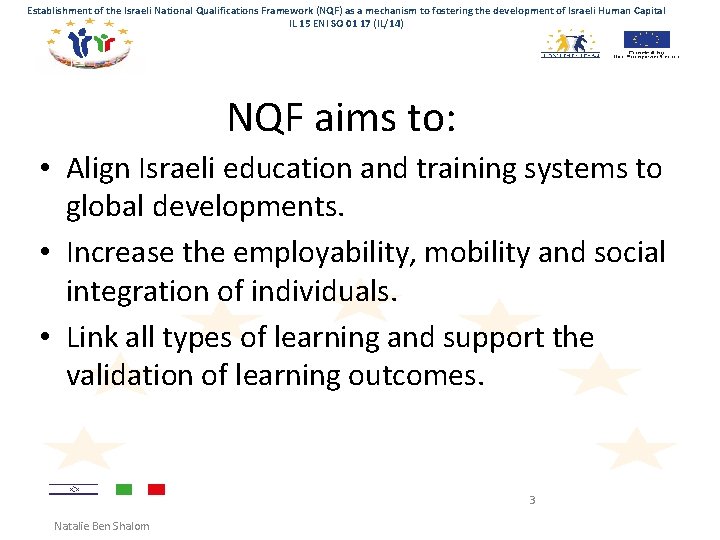 Establishment of the Israeli National Qualifications Framework NQF