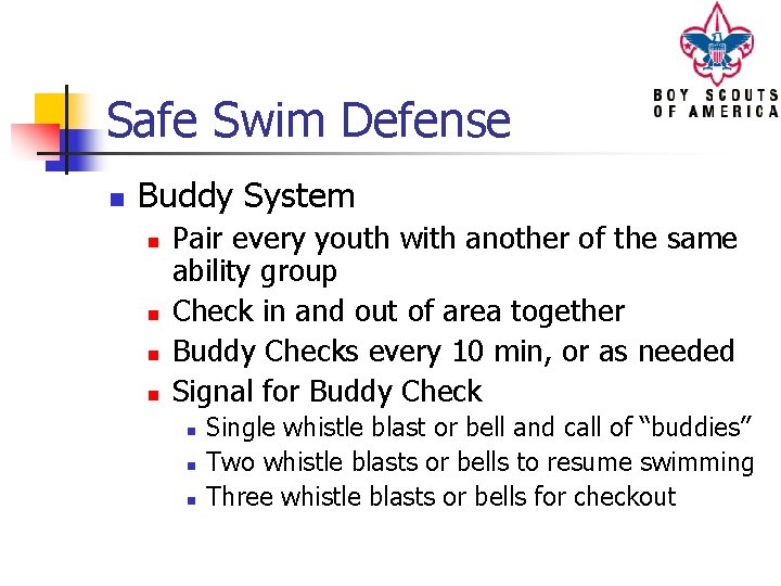 Safe Swim Defense Original Presentation Prepared By James