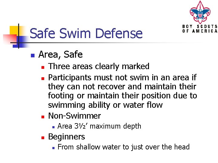 Safe Swim Defense Original Presentation Prepared By James