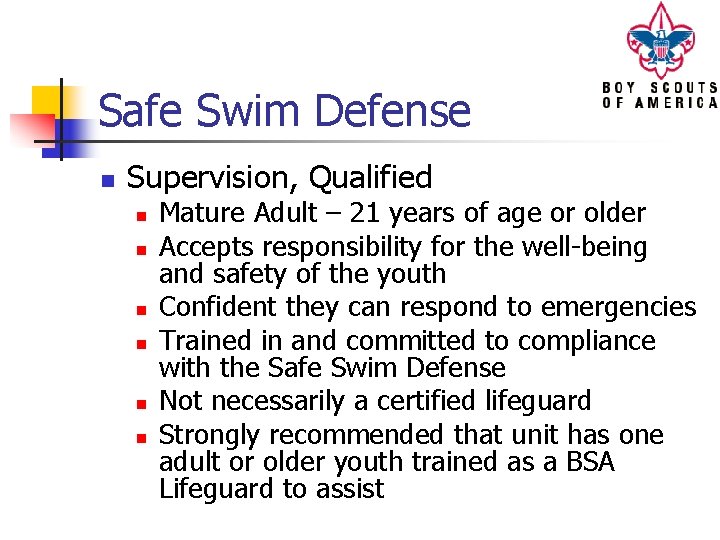 Safe Swim Defense Original Presentation Prepared By James