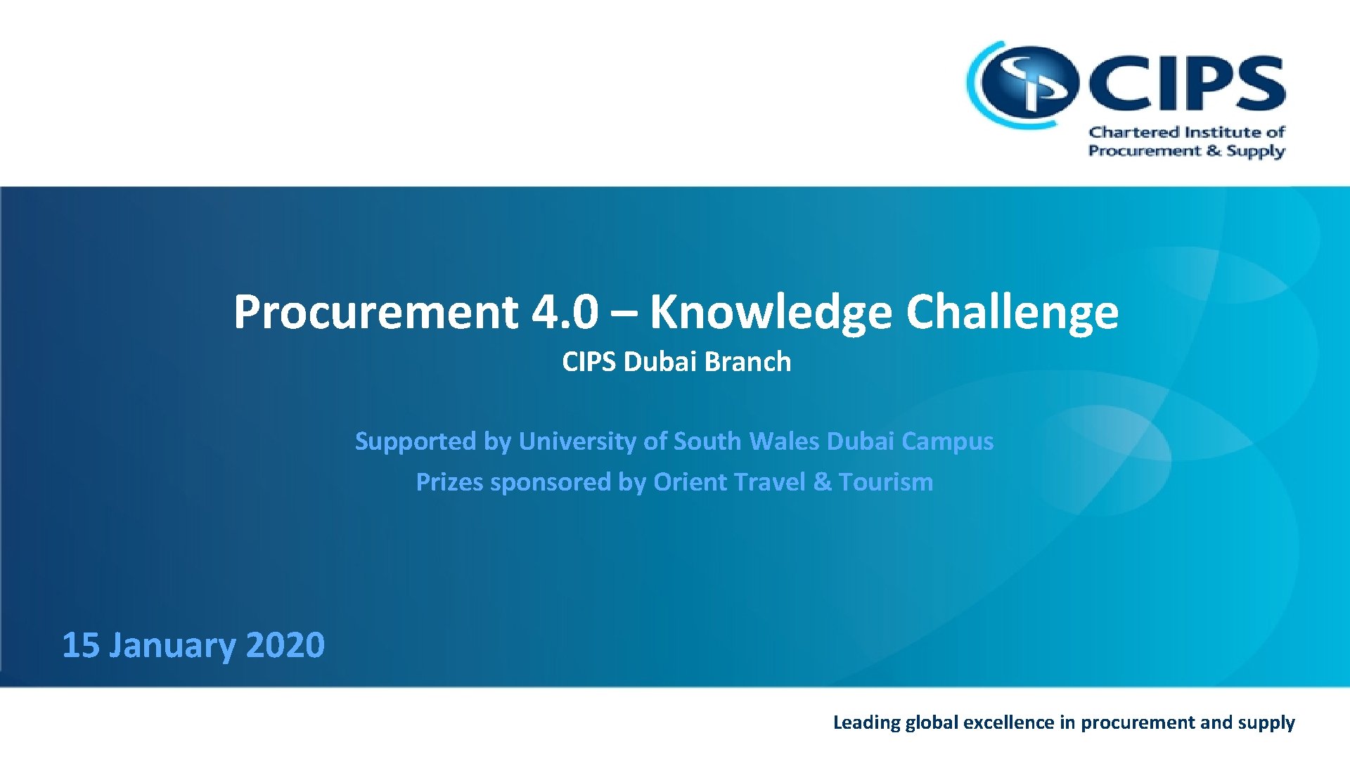 Procurement 4 0 Knowledge Challenge CIPS Dubai Branch