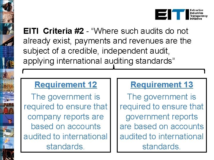 Guidance on EITI Requirements 12 and 13 EITI