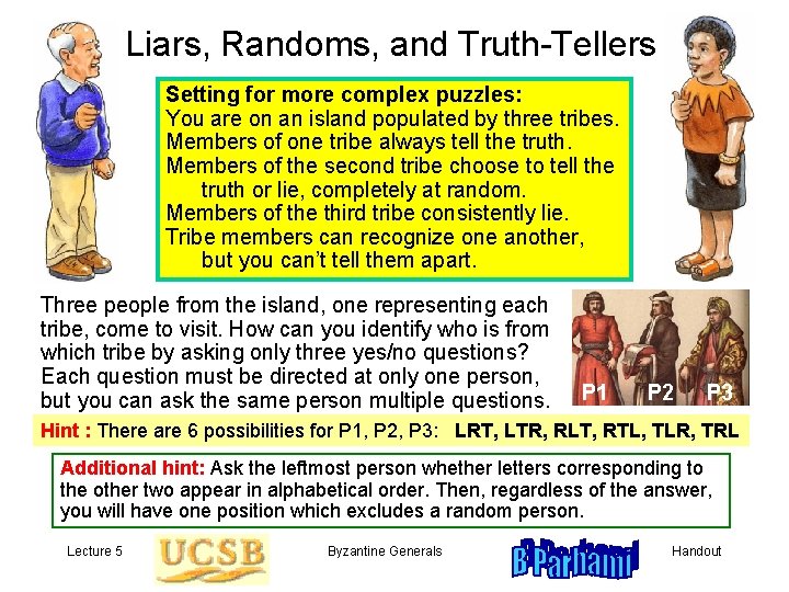 The Island of Liars and TruthTellers Setting for
