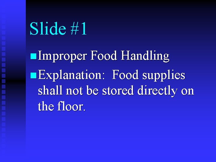 Food Safety and Sanitation Problem Identification Ohio FFA