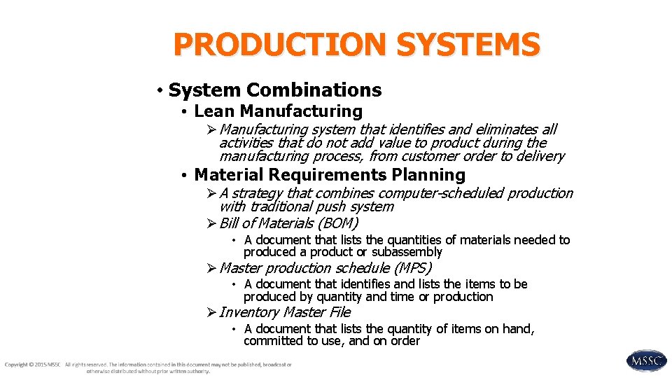 Unit 49 1 Production Components HighPerformance Manufacturing Production