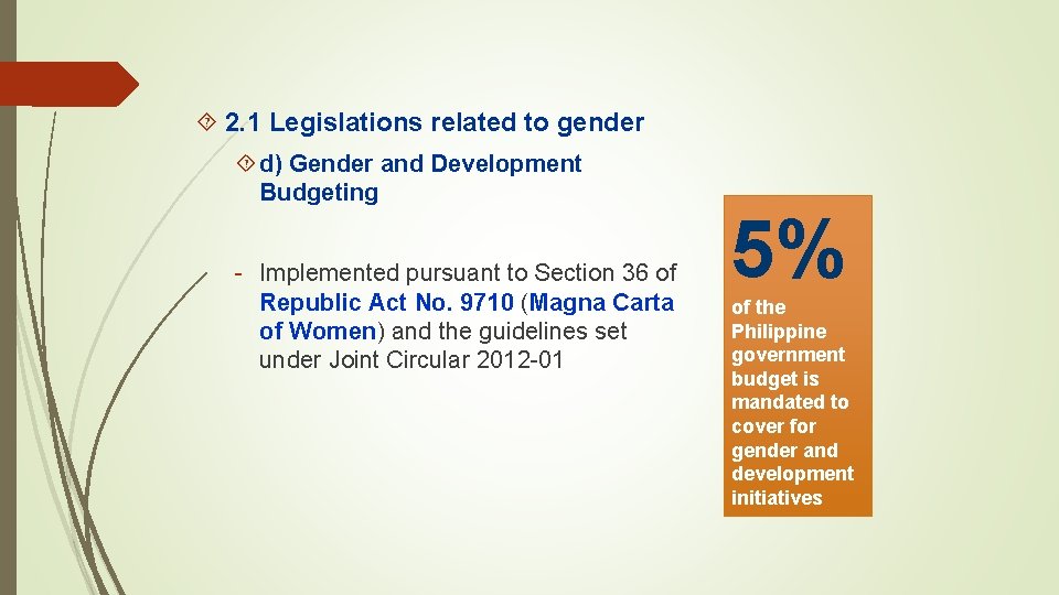 Mainstreaming Gender Statistics in the Philippine Statistical System