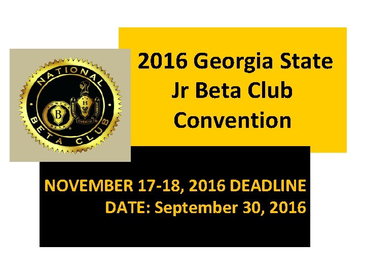 2016 Georgia State Jr Beta Club Convention NOVEMBER