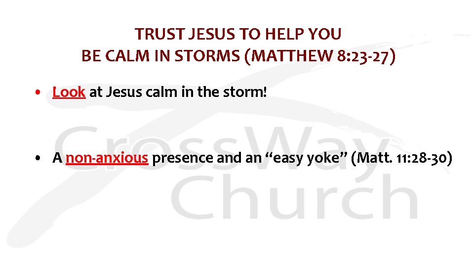 Calm in a Storm Matthew 8 23 27