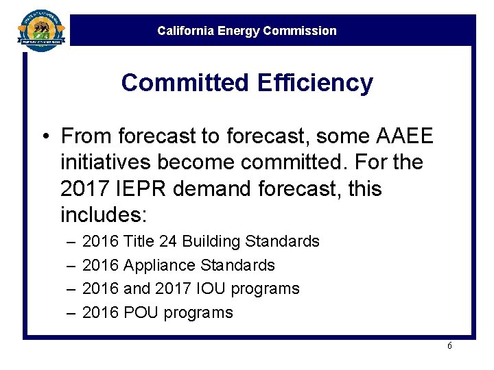 California Energy Commission Timeline Forecast Structure and Remaining