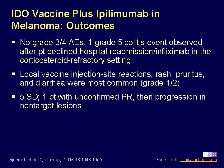 IDO Inhibitors in Cancer Immunotherapy Geoffrey T Gibney