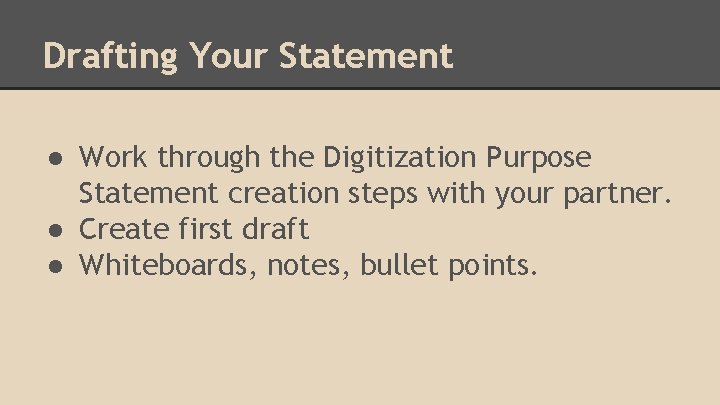 Digitization Purpose Statement Digital Stewardship Curriculum ...