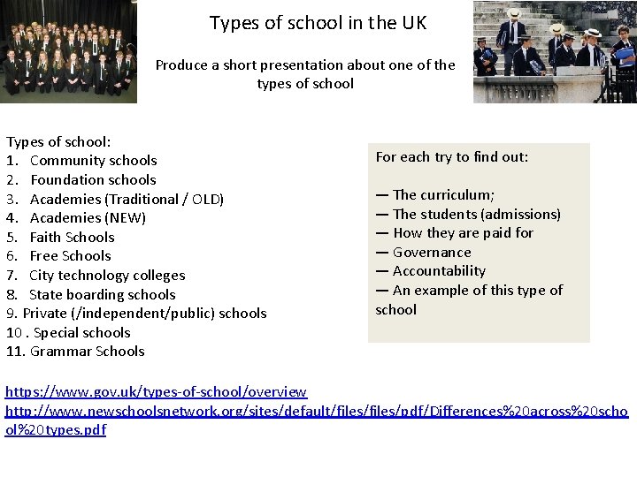 How has the UK education system changed Types