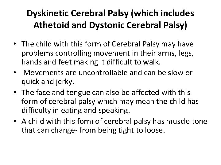Unit 2 Cerebral Palsy and Spina Bifida I