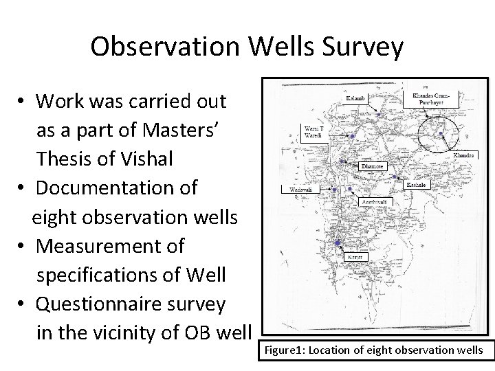 Analysis of observation wells data with annual rainfall