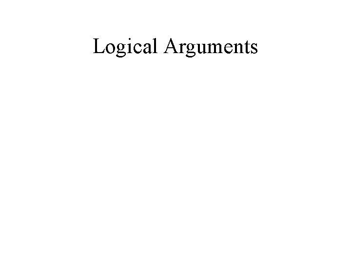 Logical Arguments Strength 1 A useless argument is