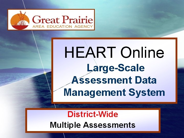 HEART Online LargeScale Assessment Data Management System DistrictWide