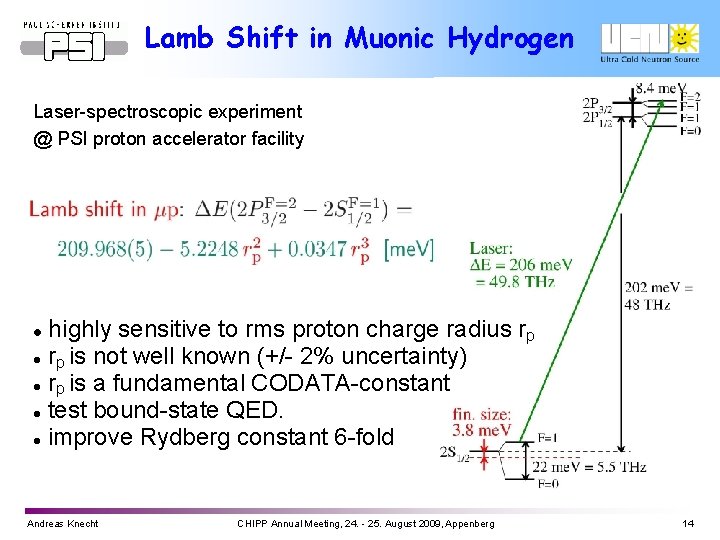 Low Energy Fundamental Precision Experiments at PSI Andreas