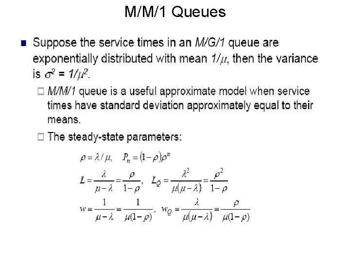 Chapter 6 Queueing Models Purpose Simulation is often