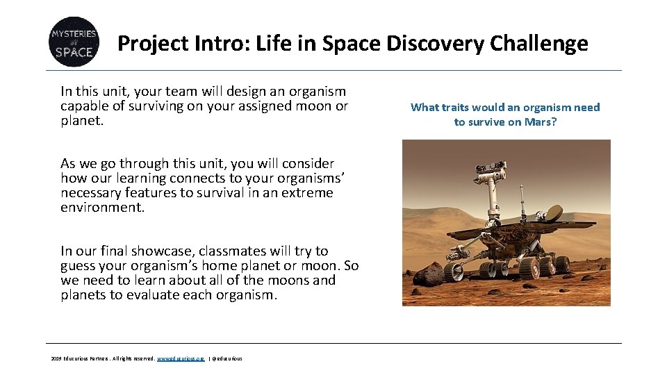 Lesson 1 1 Unit Launch Mysteries of Space