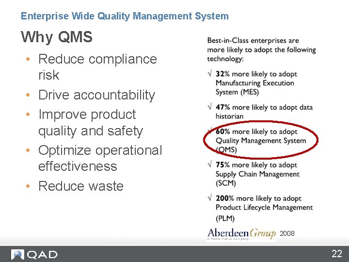 Enterprise Wide Quality Management System Enterprise Wide Quality
