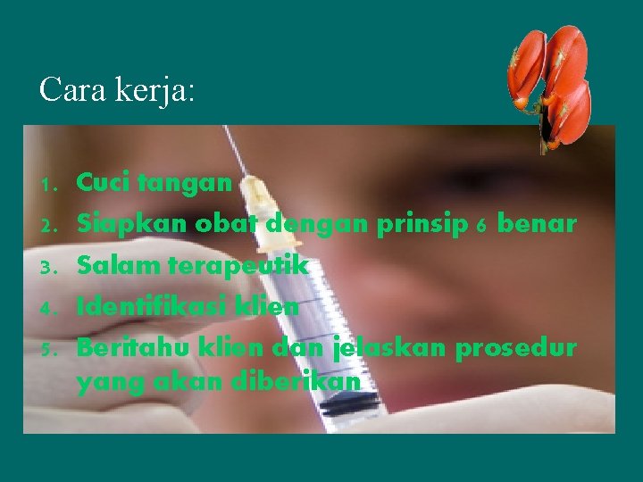 TEKNIK PEMBERIAN INJEKSI IV Pengertian Injeksi intravena adalah