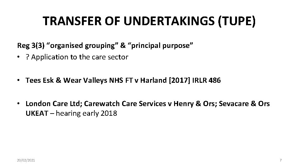 REDUNDANCY TUPE UPDATE Stuart Brittenden Old Square Chambers