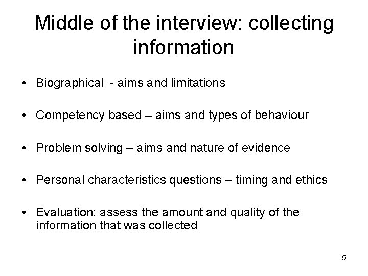 HRM 2 Selection interviewing review 25 October 2006