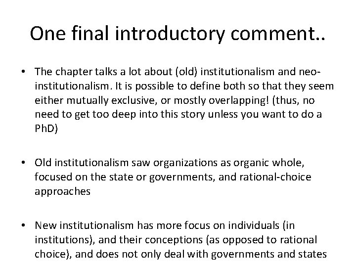 Institutional theory concepts IN 5210 Information systems Johan