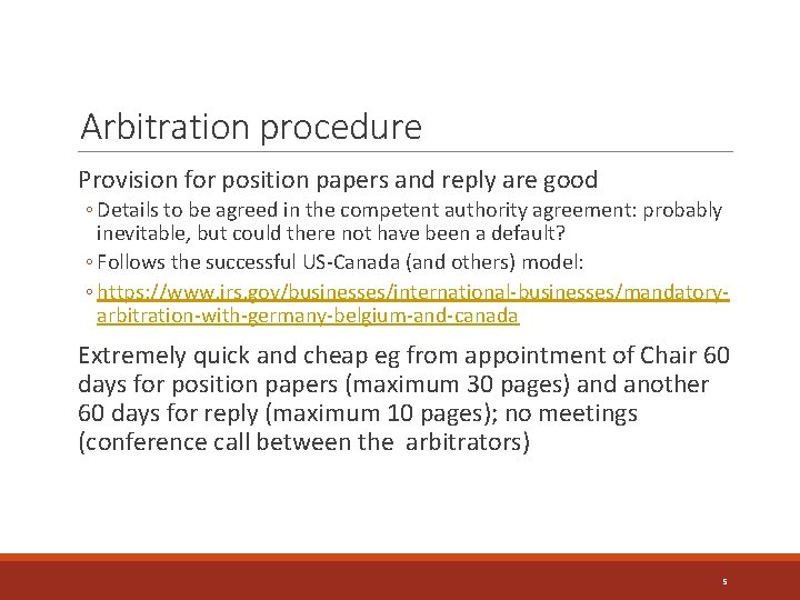 Arbitration and the MLI JOHN AVERY JONES Arbitration