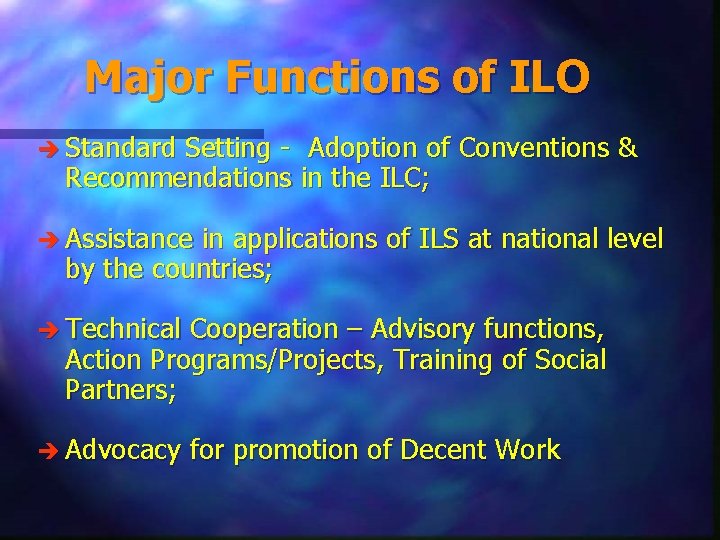 International Labour Movement the ILO ACTRAV Objectives of