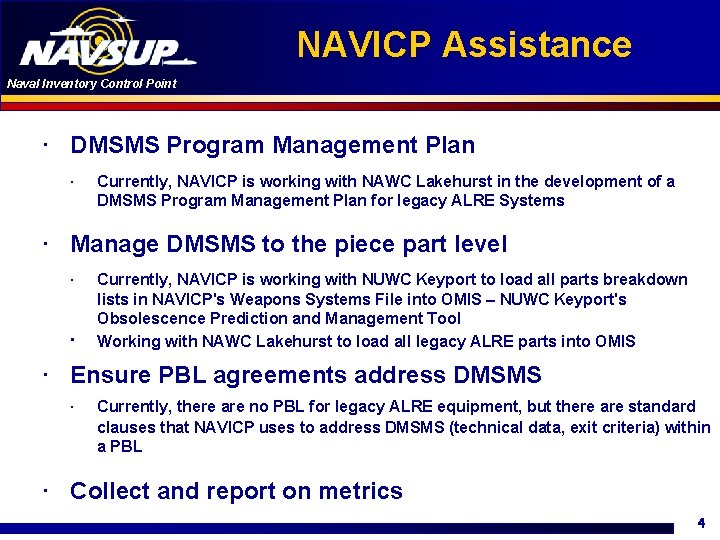 Naval Inventory Control Point DMSMS Management at NAVICP