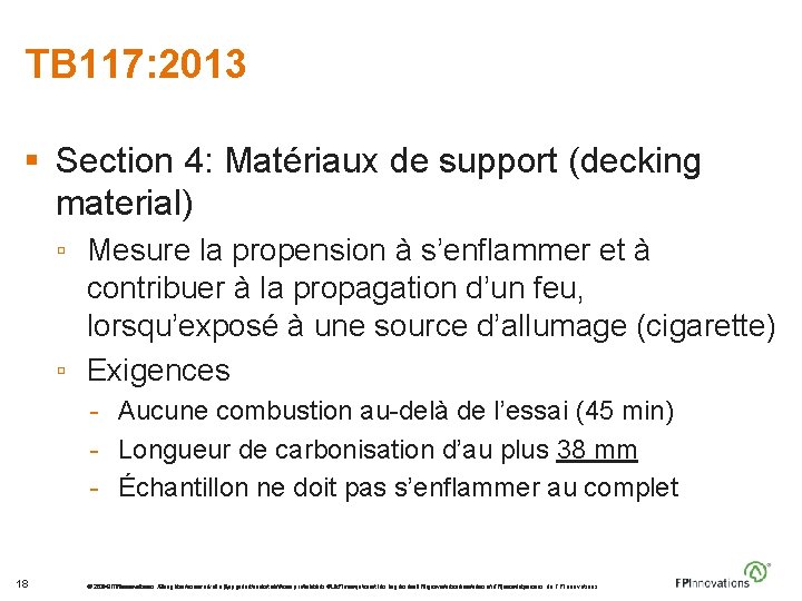 Prsentation de la norme TB 117 2013 explications