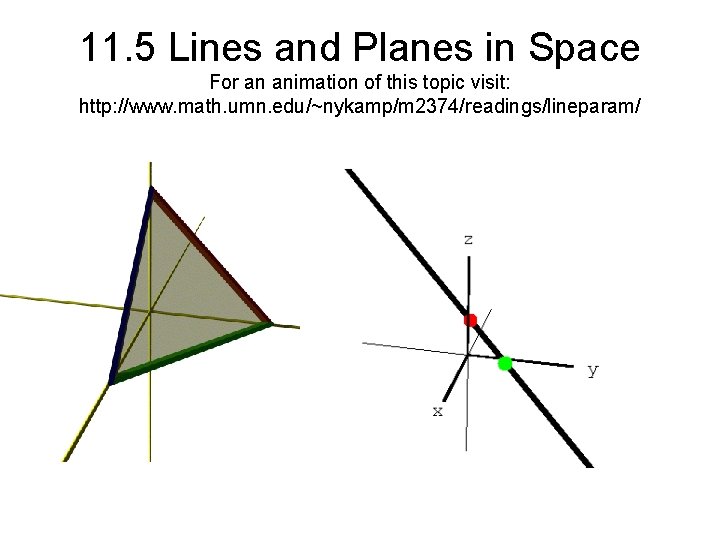 11 5 Lines and Planes in Space For