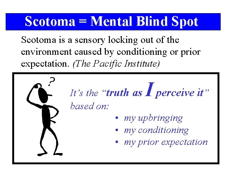 Scotoma Mental Blind Spot Scotoma is a sensory