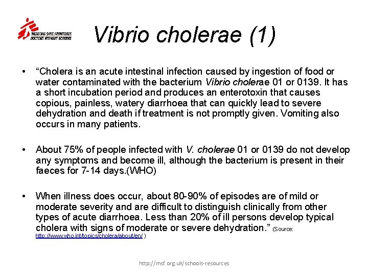 Cholera today With animated answers Vibrio cholerae reported