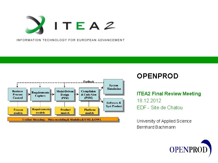 OPENPROD ITEA 2 Final Review Meeting 18 12