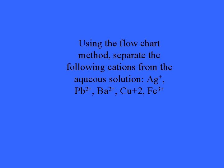 Back to the Solution Basics Stoichiometry Qualitative Analysis