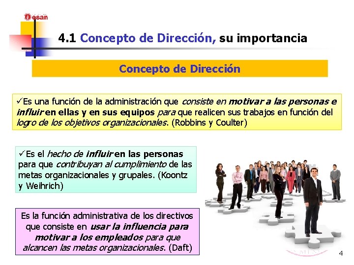 4 El Proceso de Direccin 4 1 Concepto