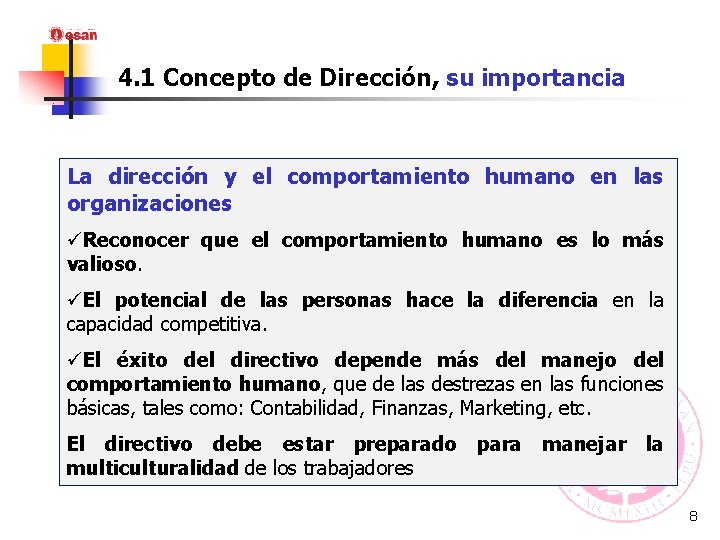 4 El Proceso de Direccin 4 1 Concepto
