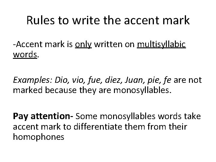 Rules of accentuation in Spanish Mr Sanchez Rules