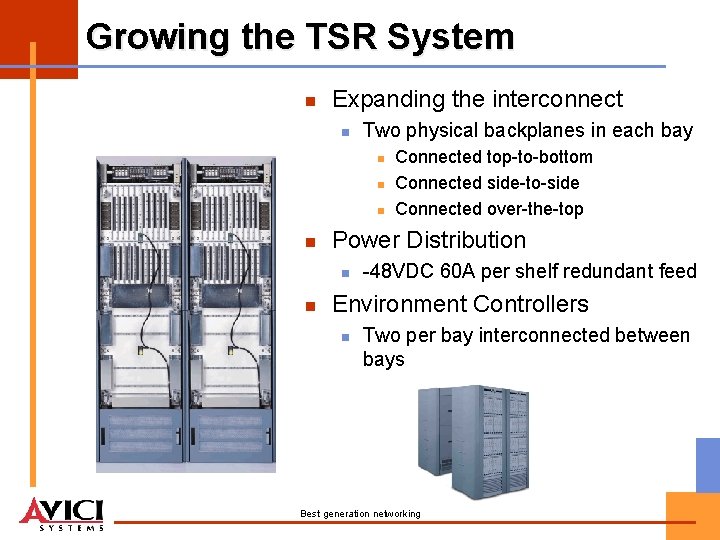 Avici TSR An overview True scalable routing Ides