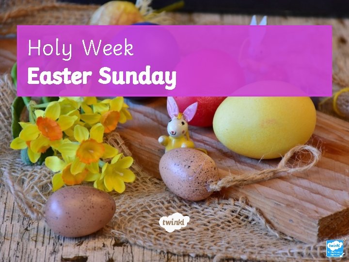 Holy Week Easter Sunday Learning Objective To be